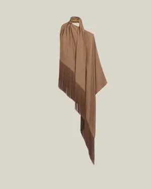TALLER MARMO Fringed Atlas Blouse - Camel
