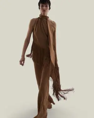 TALLER MARMO Fringed Atlas Blouse