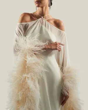 TALLER MARMO Feathered Sza Sza Spirito Kaftan
