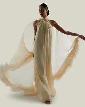 TALLER MARMO Feathered Eterea Gown