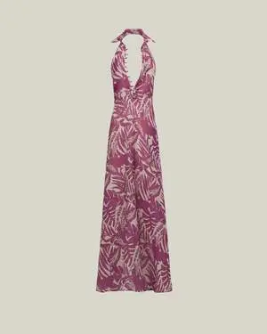 TALLER MARMO Barbara Tropical Dress - Plum