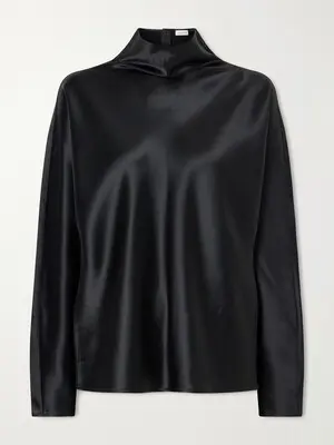 ALMADA Maddy Duchesse Satin Blouse - Black