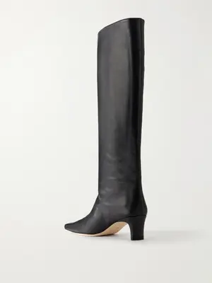 Staud Wally Leather Knee Boots - Black