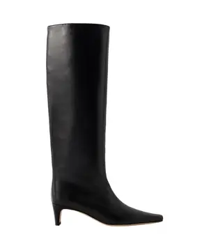 Staud Wally Leather Knee Boots - Black