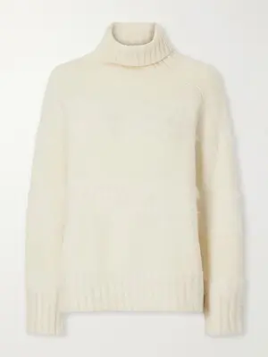 JOSEPH Mila Brushed Knitted Turtleneck Sweater - Neutrals