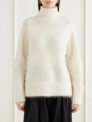 JOSEPH Mila Brushed Knitted Turtleneck Sweater - Neutrals
