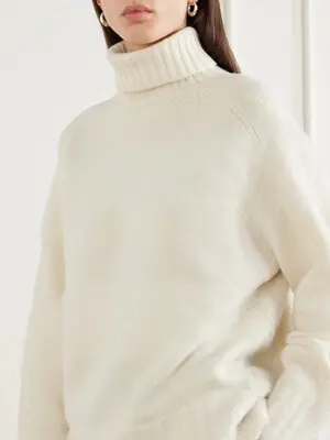JOSEPH Mila Brushed Knitted Turtleneck Sweater - Neutrals