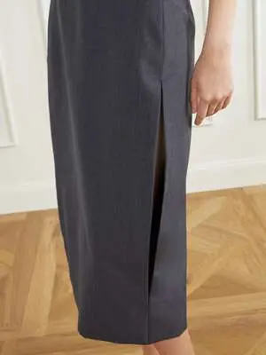JIL SANDER Wool And Mohair-blend Midi Skirt