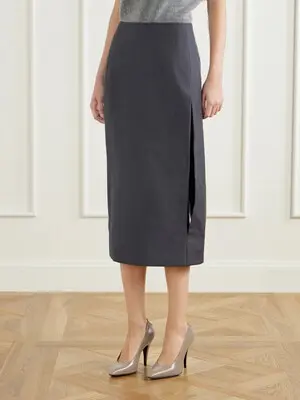 JIL SANDER Wool And Mohair-blend Midi Skirt