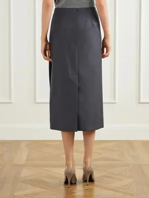 JIL SANDER Wool And Mohair-blend Midi Skirt