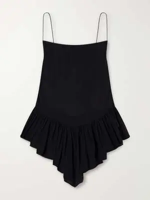 Tove Harlowe Asymmetric Gathered Silk-chiffon Blouse - Black
