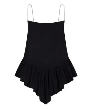 Tove Harlowe Asymmetric Ruffled Silk-chiffon Blouse - Black