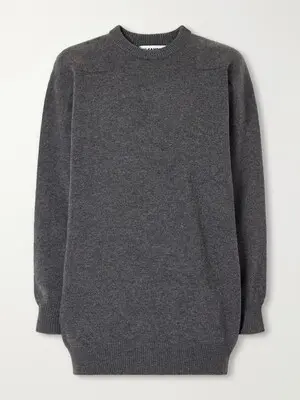 JIL SANDER Padded Wool-blend Sweater - Gray