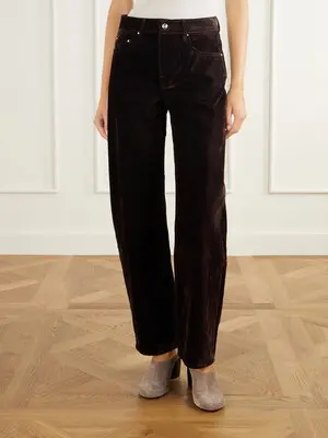 Ossou Rider Cotton-blend Velvet Low-rise Wide-leg Jeans - Brown