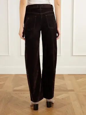 Ossou Rider Cotton-blend Velvet Low-rise Wide-leg Jeans - Brown