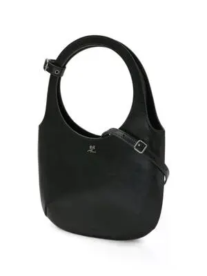 COURREGES Holy Grained Leather Tote Bag