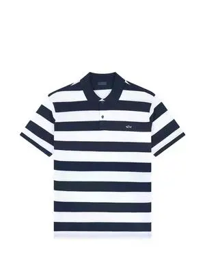 Paul & Shark Striped Cotton Polo Shirt - Blue