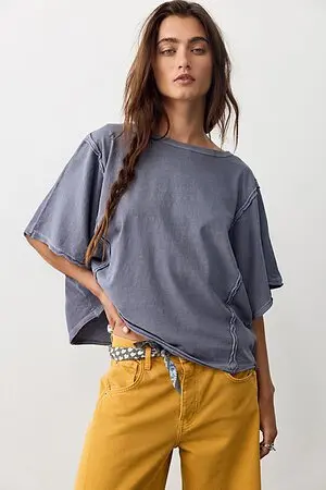 Free People We The Free Next Level Boat Neck Tee Night Shadow