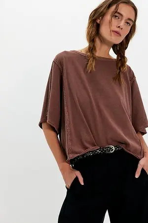 Free People We The Free Next Level Boat Neck Tee Root Beer