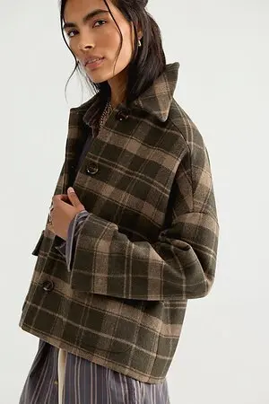 Barbour Myla Checked Wool Coat