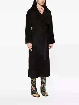 SWORD 6644 Suede Double-breasted Coat