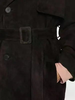 SWORD 6644 Suede Double-breasted Coat