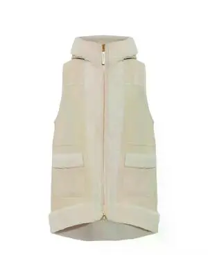 Bogner Lona Shearling-trim Hooded Gilet - Neutrals