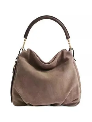 Borbonese Small Bice Suede Shoulder Bag - Brown