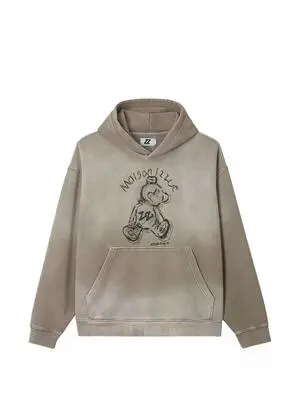 Izzue Faded-effect Graphic-print Hoodie - Brown