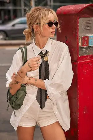 Free People Sabine Articulated Button Down Top - Parchment