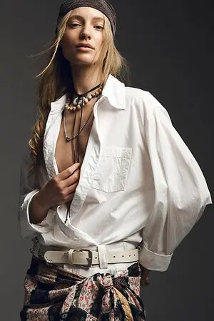 Free People Sabine Articulated Button Down Top