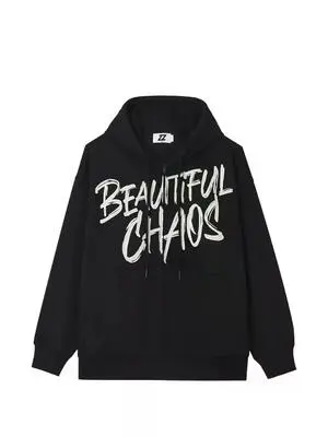 Izzue Logo-print Zip-up Hoodie - Black