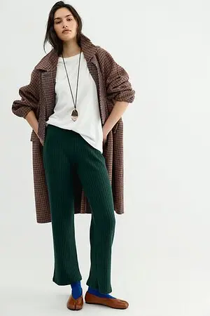 Donni. The Sweater Rib Simple Pants - Fir