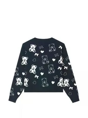 CHOCOOLATE Bear-pattern V-neck Cardigan