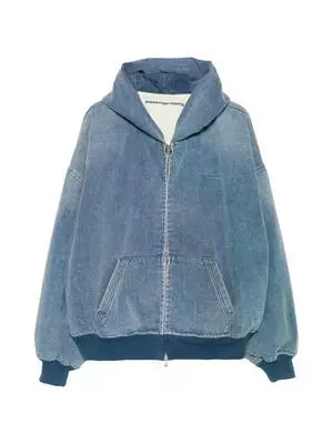 ALEXANDER WANG Hooded Zip-up Denim Jacket - Blue