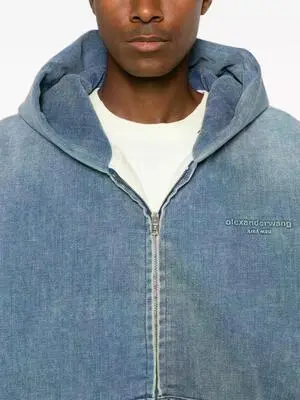 ALEXANDER WANG Hooded Zip-up Denim Jacket