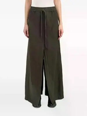 Andrea Ya'aqov Drawstring-waist Front-slit Maxi Skirt - Brown
