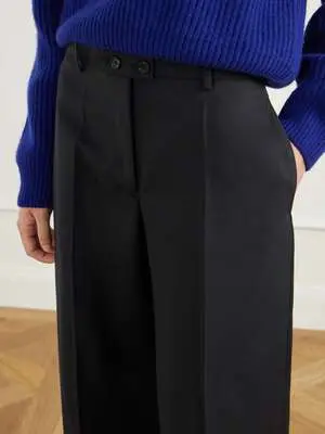 JIL SANDER Wool And Mohair-blend Canvas Wide-leg Pants