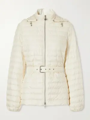 Burberry Belted Quilted Padded Shell Hooded Jacket - Neutrals