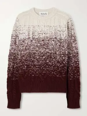 Tove Pierra Dégradé Cable-knit Wool Sweater - Multi