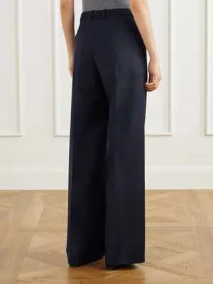 JIL SANDER Wool And Mohair-blend Canvas Wide-leg Pants