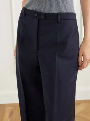 JIL SANDER Wool And Mohair-blend Canvas Wide-leg Pants