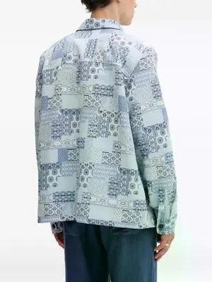 LES DEUX Patchwork-pattern Button-down Jacket