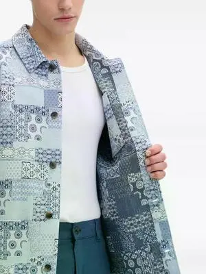 LES DEUX Patchwork-pattern Button-down Jacket