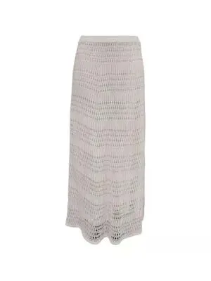 Theory 2020s Knit Lace Skirt - White