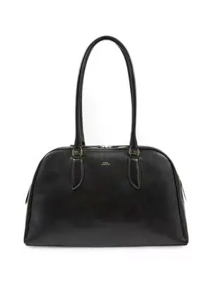 A.p.c. Logo-print Leather Tote Bag - Black