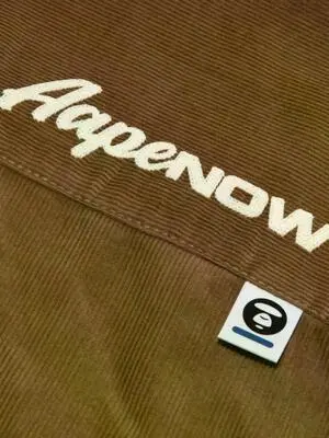 AAPE BY *A BATHING APE Corduroy Logo-embroidered Shirt - Brown