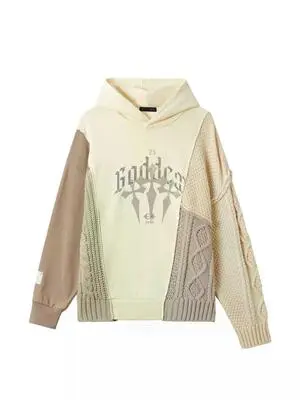 FIVE CM Patchwork Cable-knit Hoodie