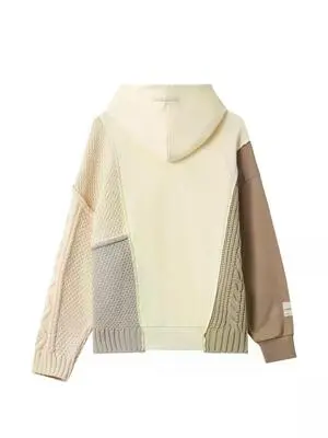FIVE CM Patchwork Cable-knit Hoodie