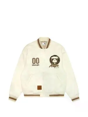 AAPE BY *A BATHING APE Logo-patch Varsity Jacket - Neutrals